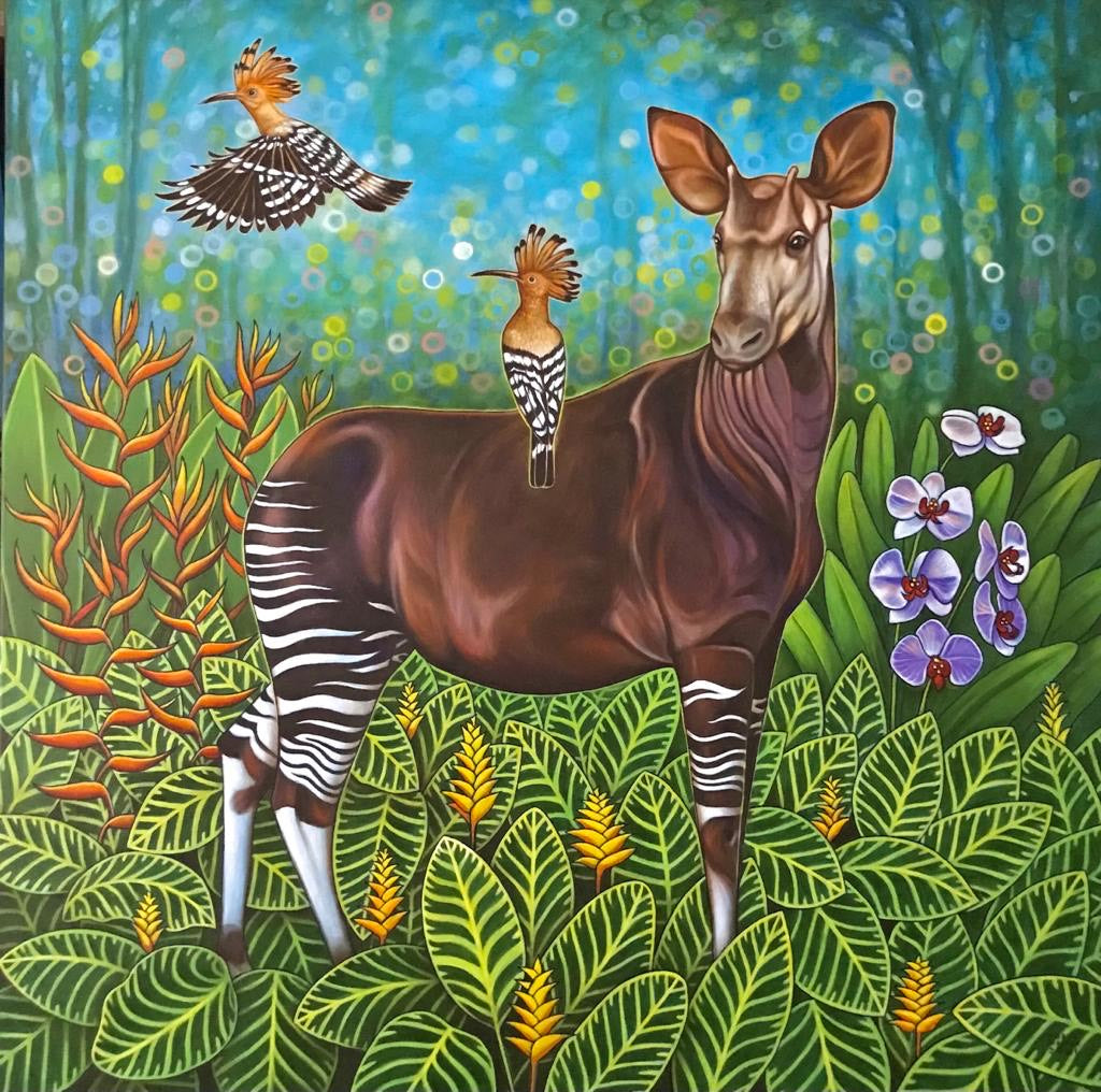 Okapi And Zebra